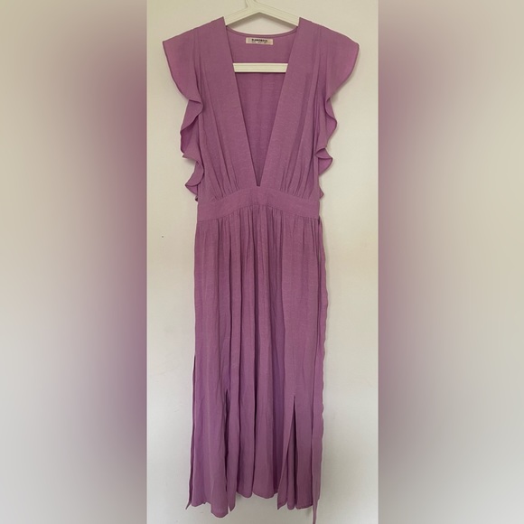 Glamorous | Dresses | Glamorous Short Ruffle Sleeve Tie Waist Dress ...